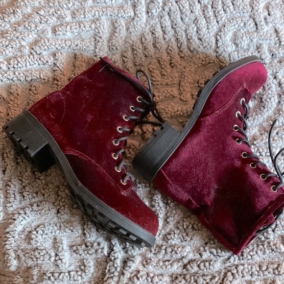 Charles Albert | Shoes | Charles Albert Velvet Combat Laceup Zip Boots ...